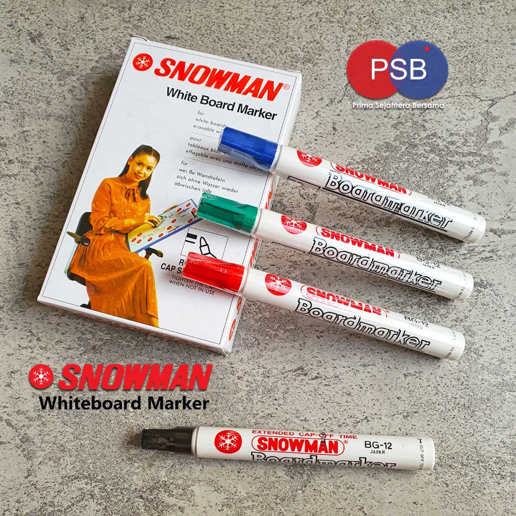 Jual Snowman Whiteboard Marker BG-12 / Spidol Papan Tulis Snowman ...