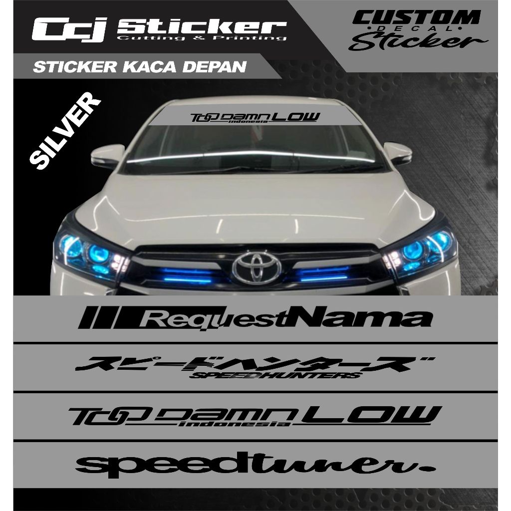 Jual Stiker Kaca Mobil Depan sticker (Bisa Custom) bisa dipasang ke ...