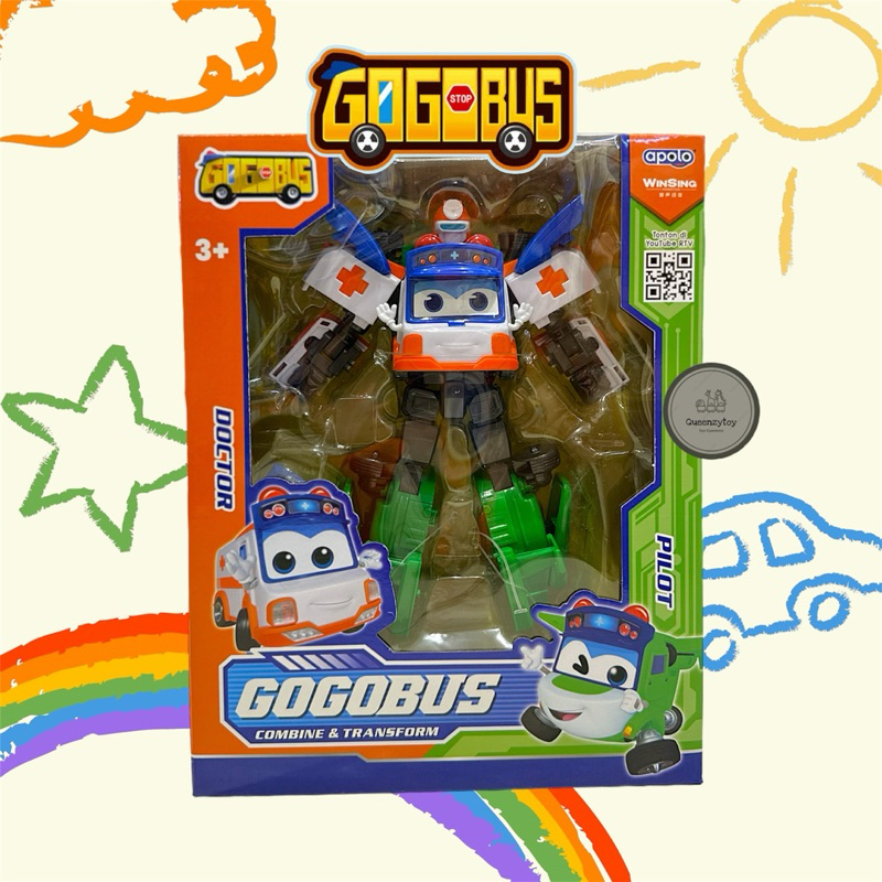 Jual GOGO BUS COMBINE AND TRANSFORM DOCTOR AND PILOT GOGOBUS / MAINAN ...