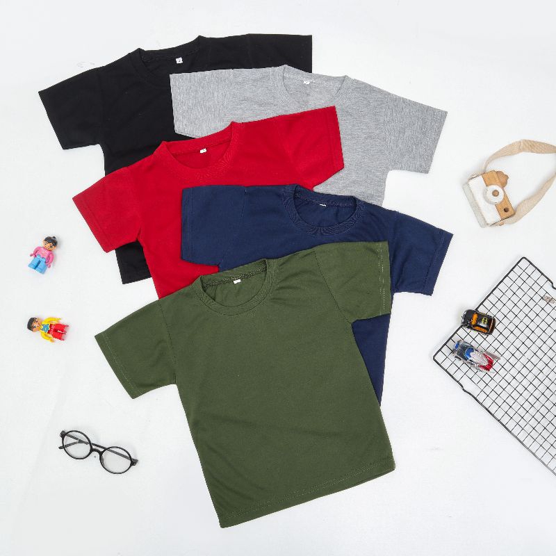 Jual Kaos Polos Anak Cotton Combed Usia 2-10th Kaos Oblong Anak Baju Anak Lengan Pendek | Shopee ...