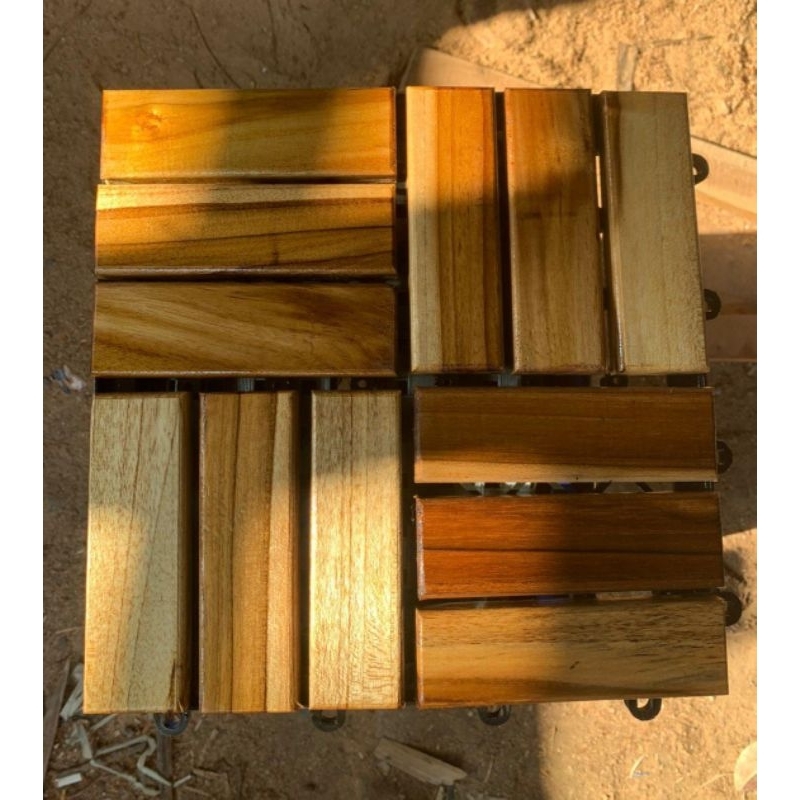 Jual Lantai kayu / ubin Decking tile /tatakan kayu motif zig-zag ...