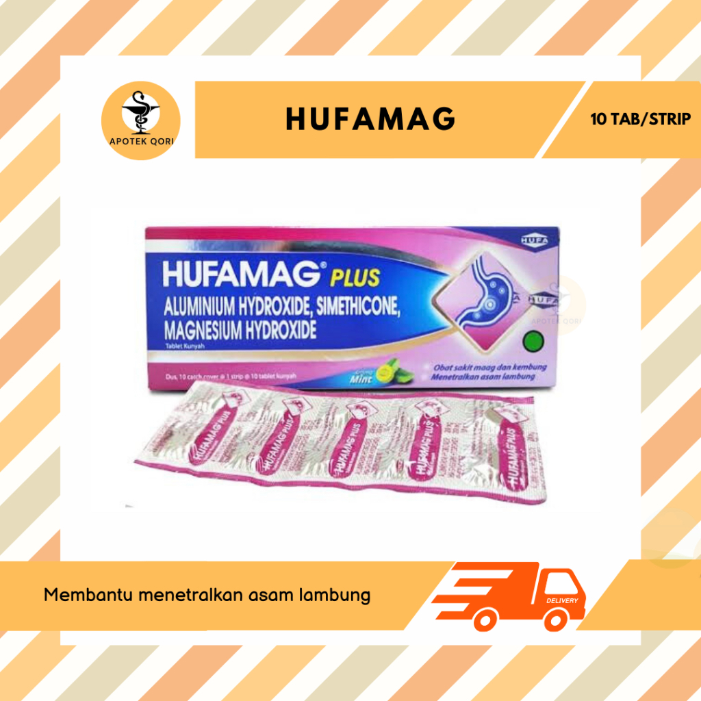 Jual HUFAMAG PLUS TABLET KUNYAH STRIP 10 PCS/OBAT MAAG/MENURUNKAN ASAM ...