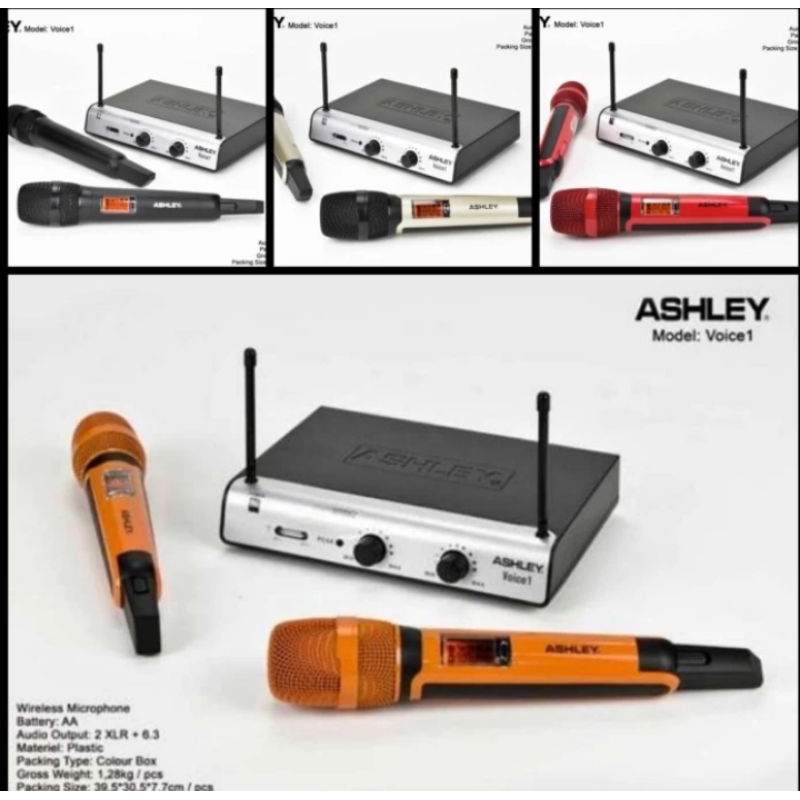 Jual mic wireless Ashley voice 1 original Microphone profesional asli ...