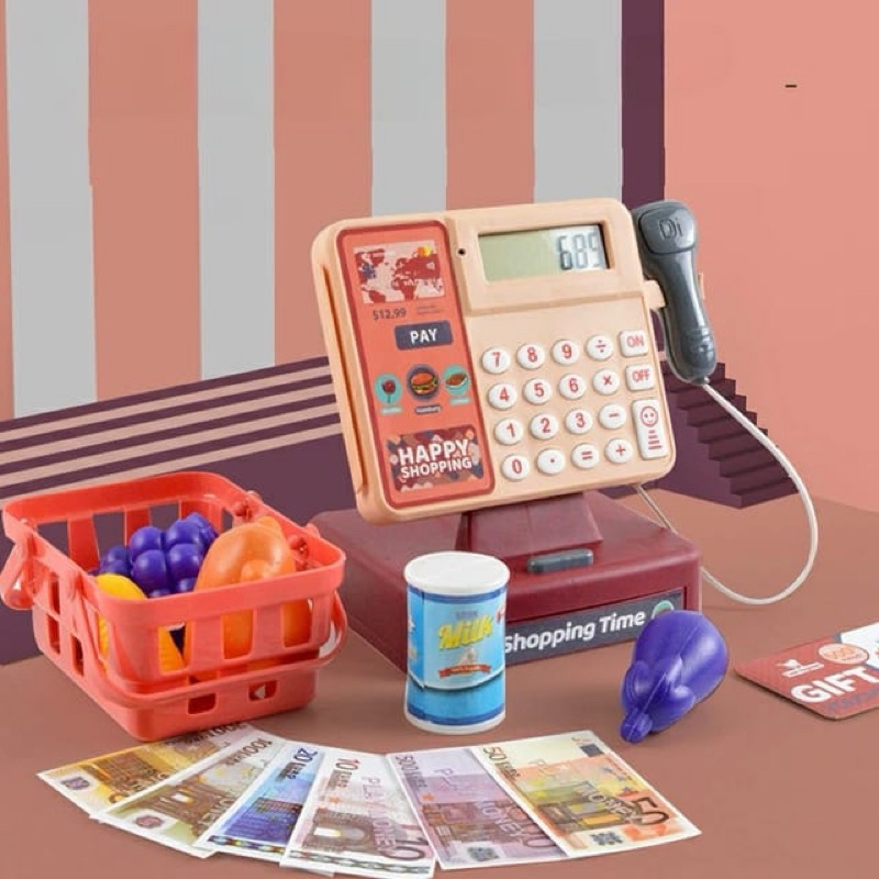 Jual Supermarket Kasir Happy Shopping Mainan Anak Perempuan Mesin Kasir ...