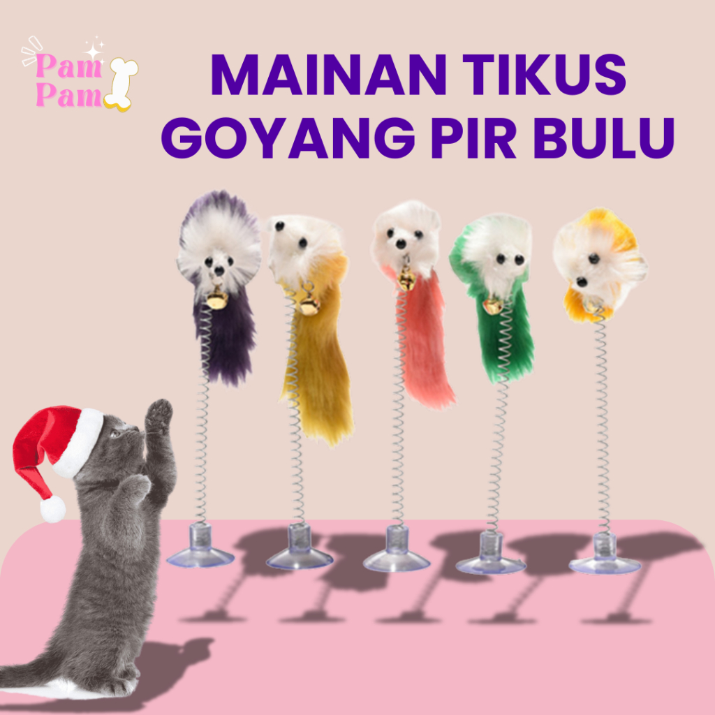 Jual Mainan Tikus Goyang Kucing Tikus Bulu Goyang Model Peer dengan ...
