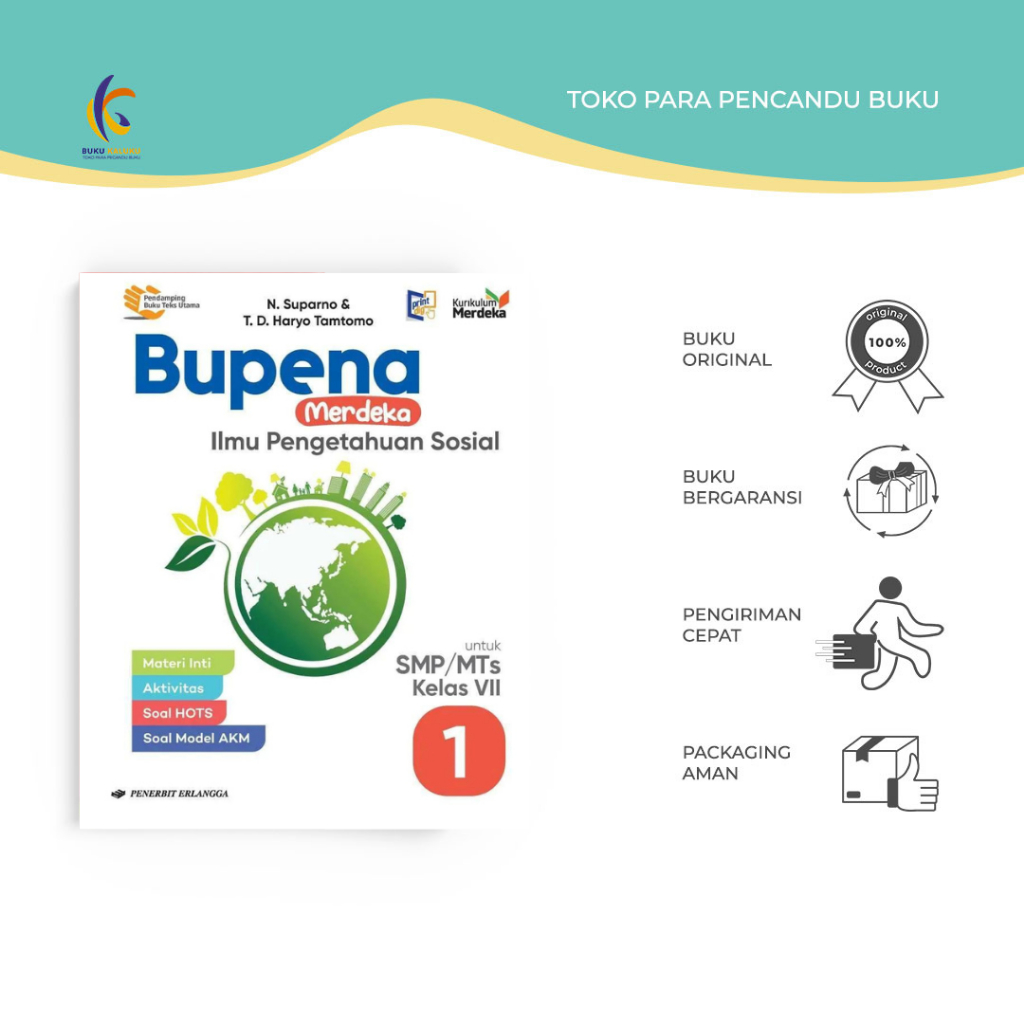 Jual Buku Pelajaran Bupena Merdeka IPS Untuk SMP/MTs Kelas VII - IX - N. Suparno - Erlangga ...
