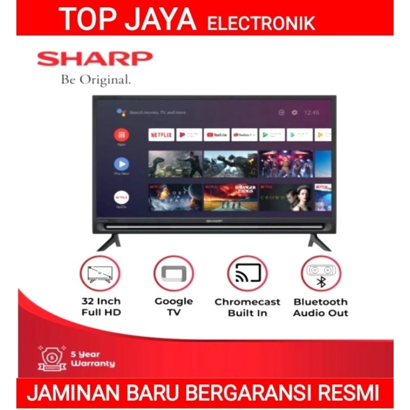 Jual LED TV SHARP 32 INCH GOOGLE TV,SMART ANDROID TV NEW SERIES | Shopee Indonesia