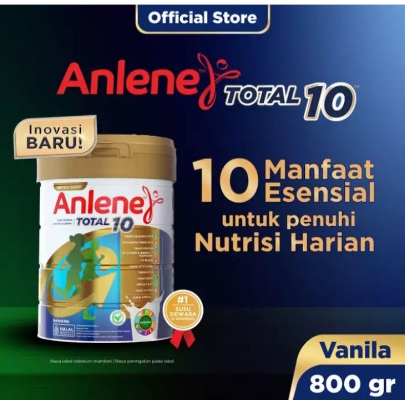 Jual ANLENE Total 10 Susu Bubuk Dewasa Vanilla 800gr | Shopee Indonesia
