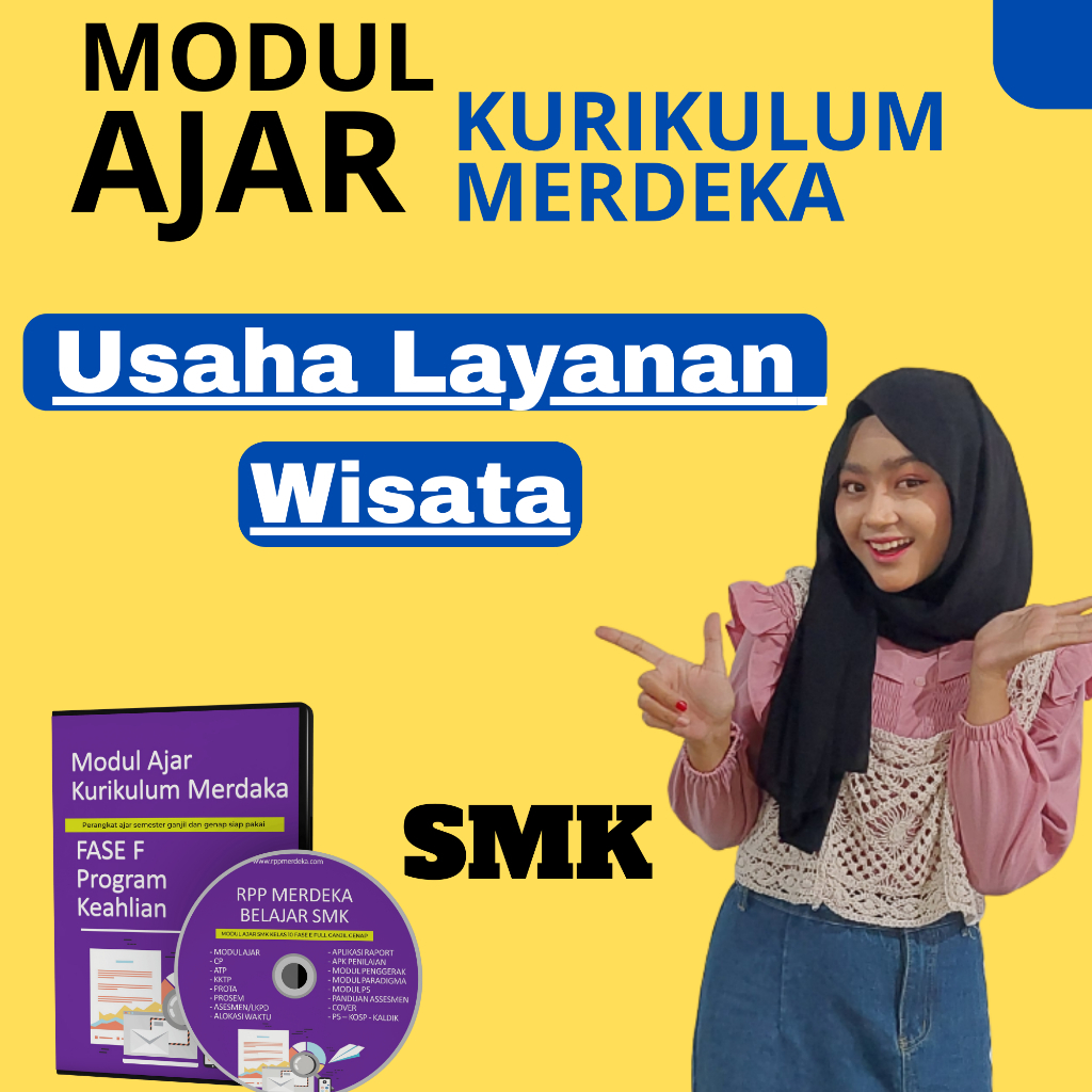 Jual MODUL AJAR MERDEKA SMK Usaha Layanan Wisata FASE E ( KELAS 10 ) KURIKULUM MERDEKA SMK ...