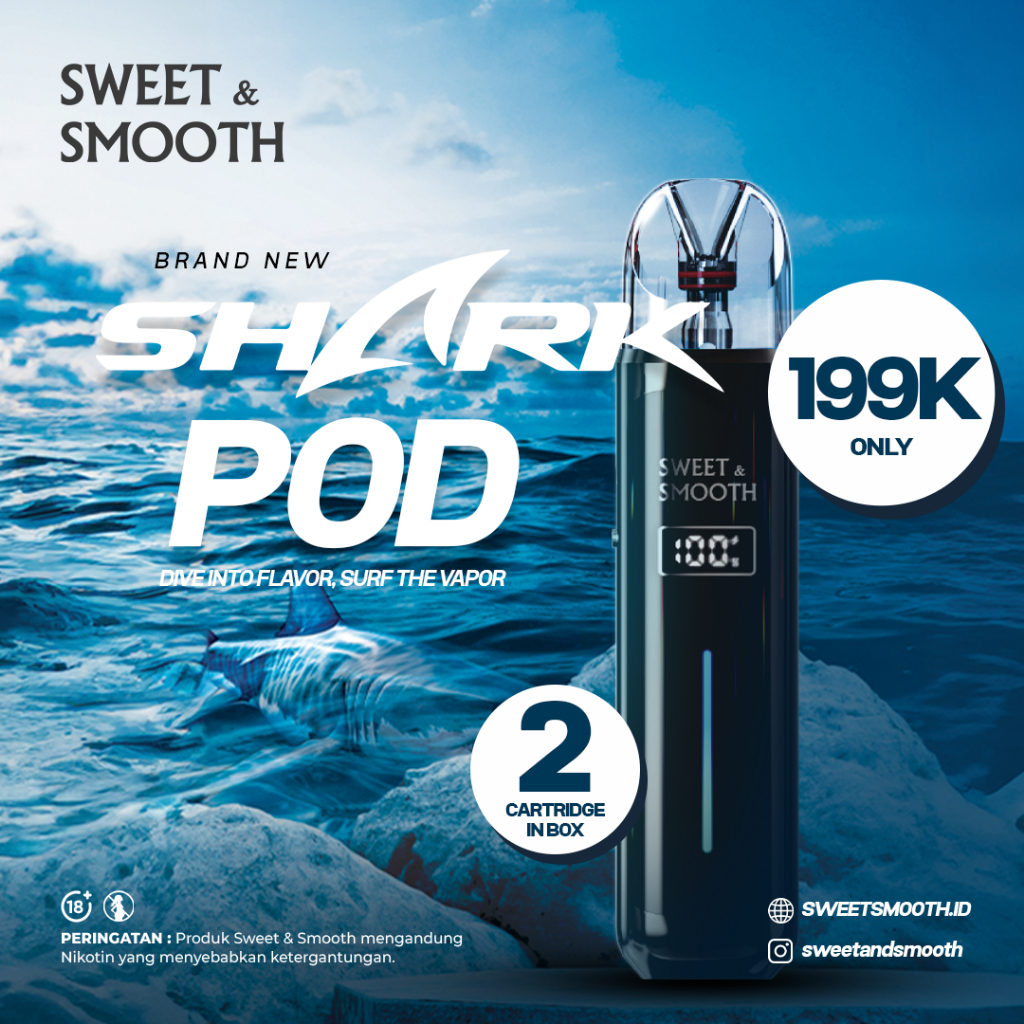 Jual Sweet and Smooth POD Shark 1000 mAh Airflow Adjust | Shopee Indonesia