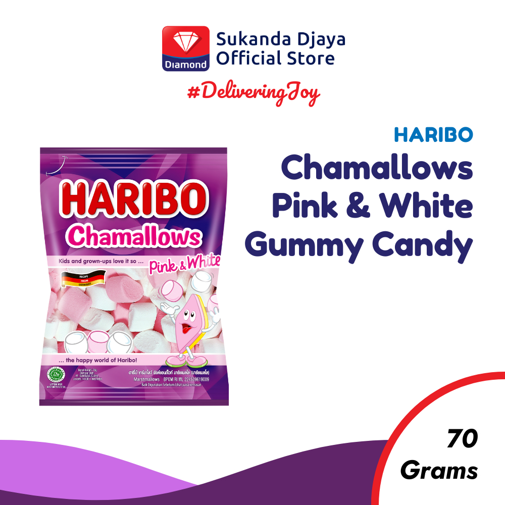 Jual Haribo Chamallows Pink & White Marshmallow 70 Gr | Shopee Indonesia