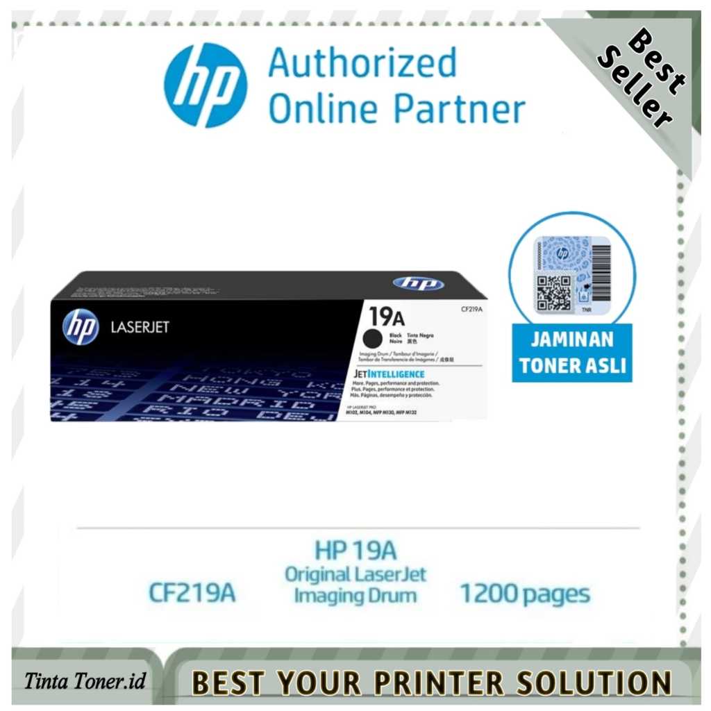 Jual Toner HP Laserjet 19A CF219A Imaging Drum Black Original Cartridge ...