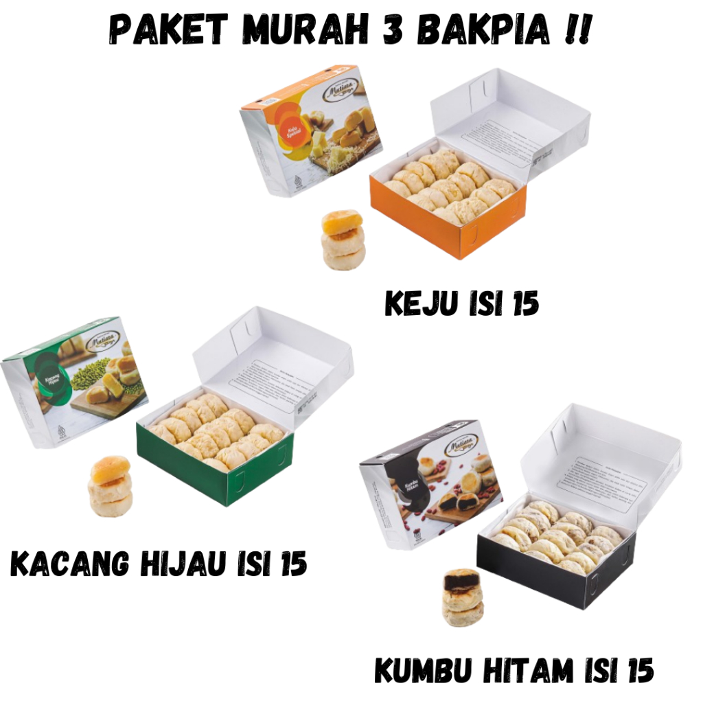 Jual Paket Murah Bakpia Mutiara isi 15 (kacang Hijau, Kumbu Hitam ...