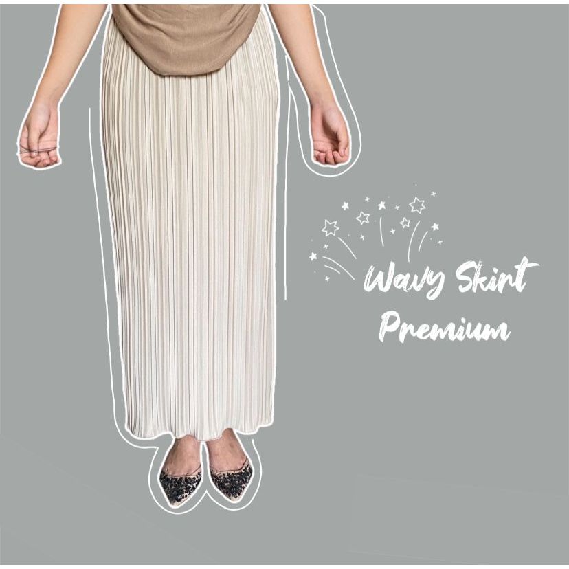 Jual NEW!! RATU Wavy Skirt | PREMIUM READY STOCK Rok Plisket Wavy | Rok Span Wavy | Wavy Pleats ...