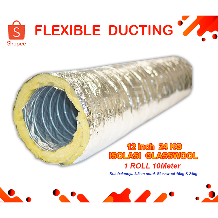 Jual Alumunium selang Exhaust 12inch - Flexible duct hose ducting 24Kg ...
