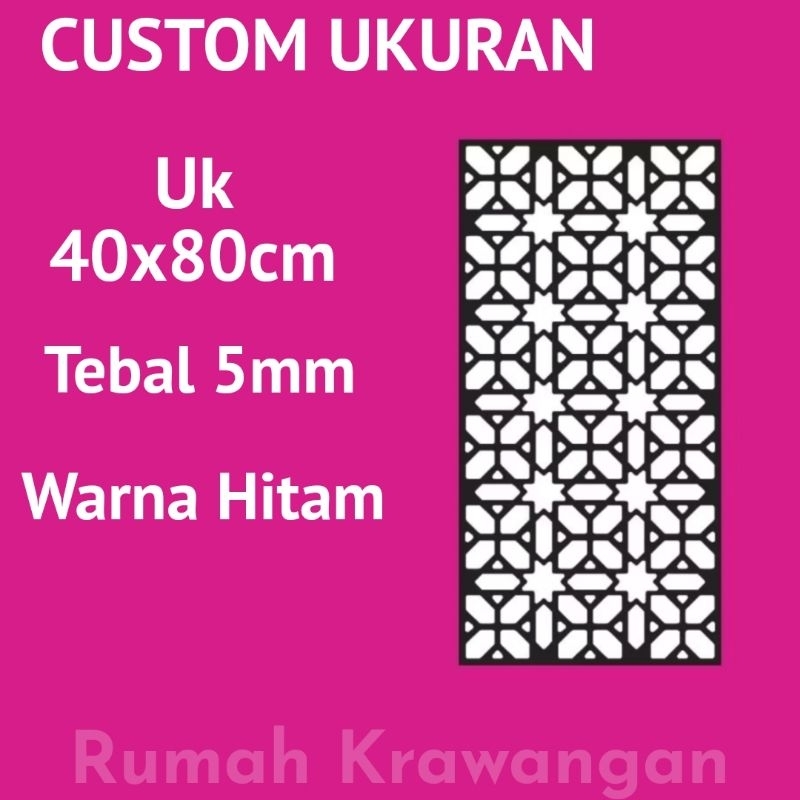 Jual krawangan pvc board/foam board uk 40x80cm tebal 5mm warna hitam ...