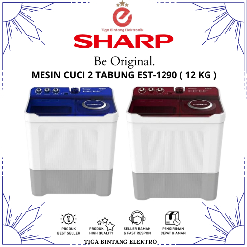 Jual Mesin Cuci 2 Tabung Sharp EST 1290WA (12kg) | Shopee Indonesia