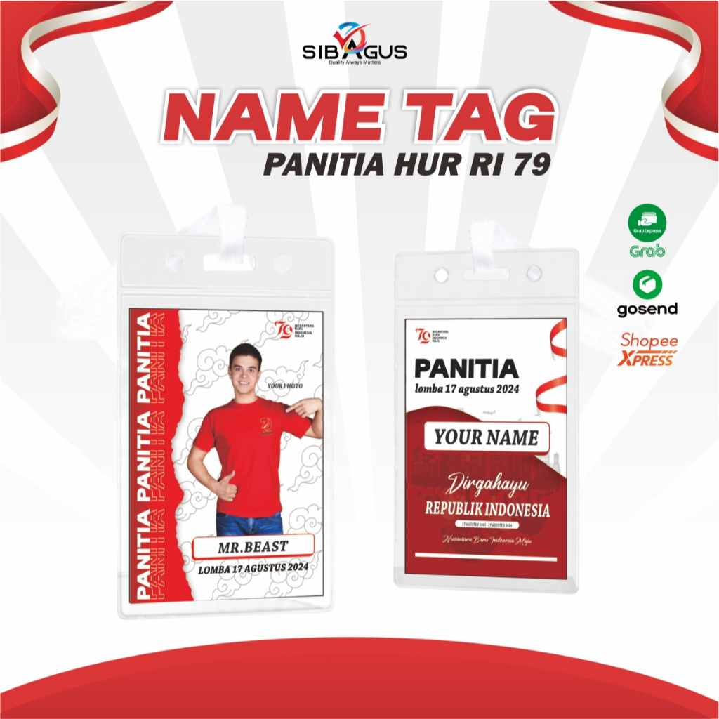 Jual Nametag Panitia 17 Agustus | Tag Nama | Nametag Nama Panitia ...