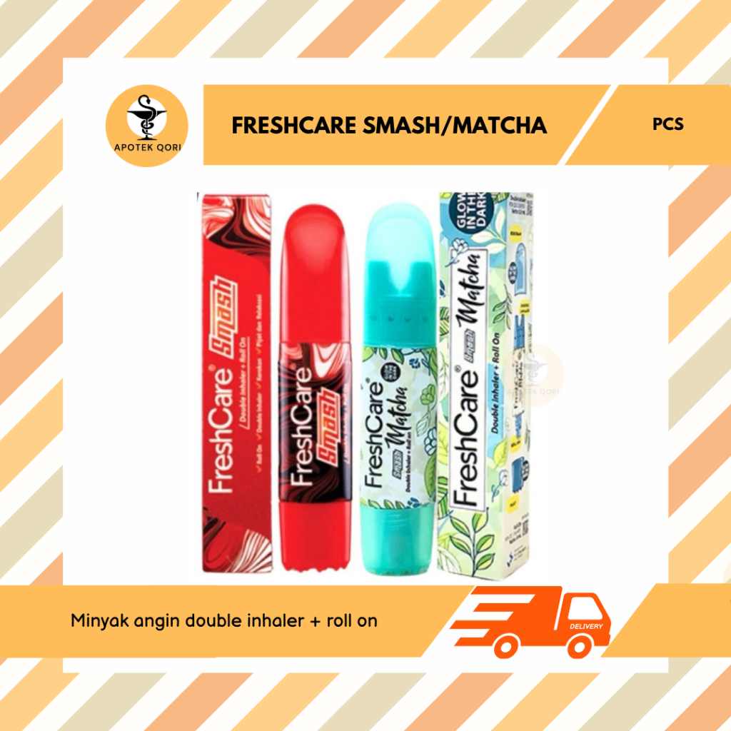 Jual FRESHCARE SMASH MATCHA DOUBLE INHALER + ROLL ON/MINYAK ANGIN BELI ...