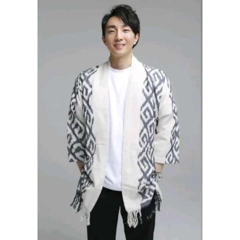 Jual OUTER PRIA TENUN WARNA PUTIH TULANG PALING MURAH | Shopee Indonesia