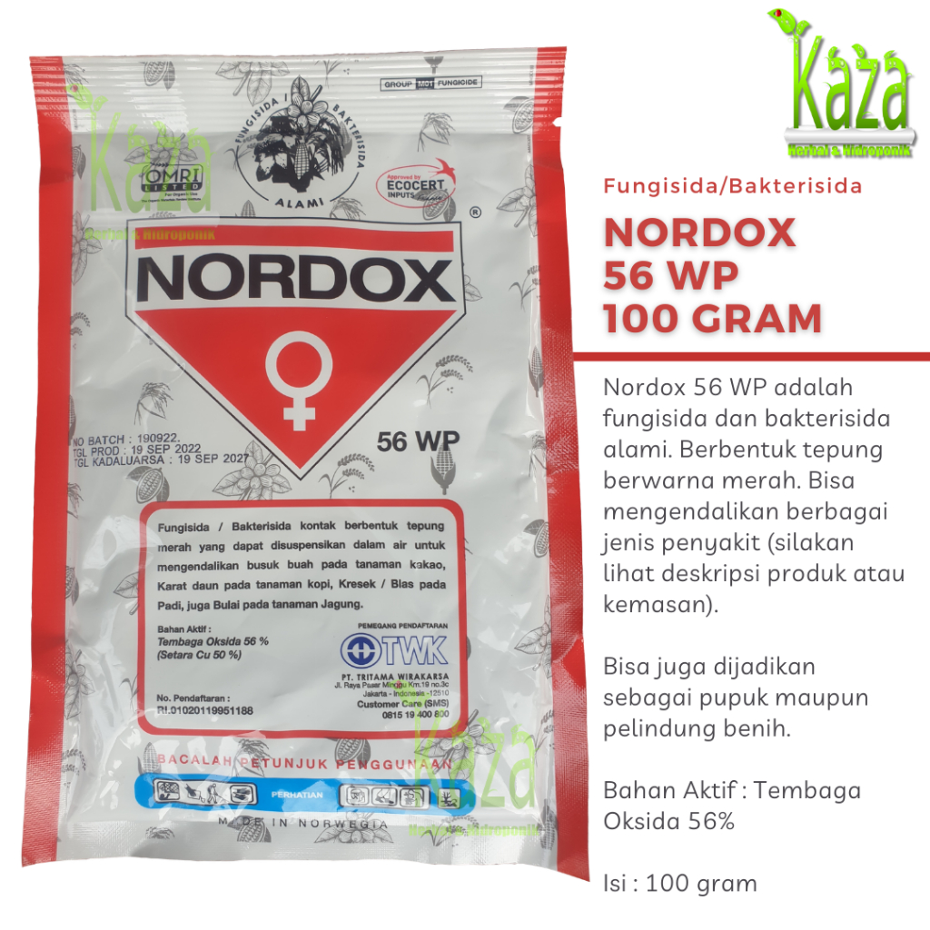 Jual Fungisida Bakterisida Nordox 56 WP 100 gram - Anti Jamur Bakteri ...