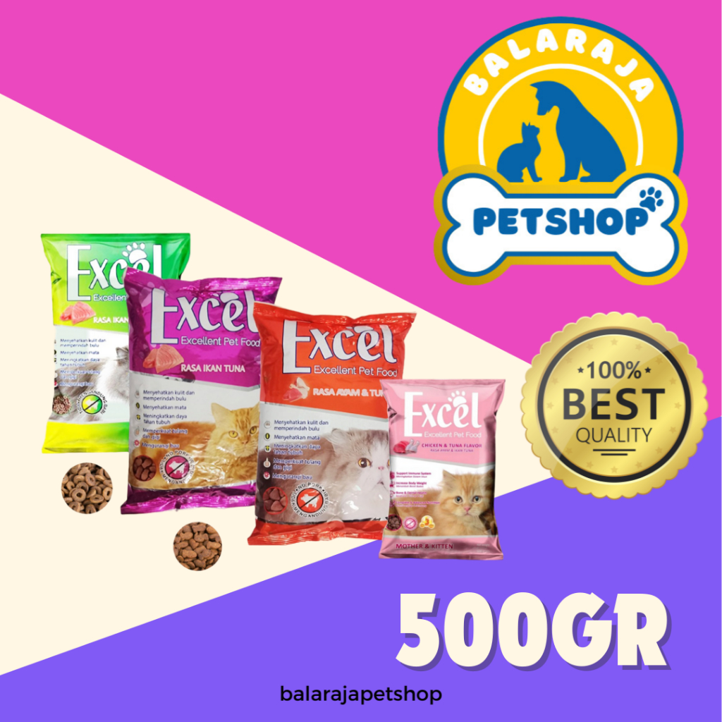 Jual EXCEL CAT FOOD 500gr makanan kucing excel | Shopee Indonesia