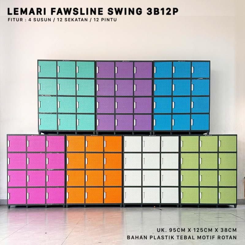 Jual LEMARI FAWSLINE SWING 3B12P / LEMARI CABINET 12 PINTU | Shopee ...