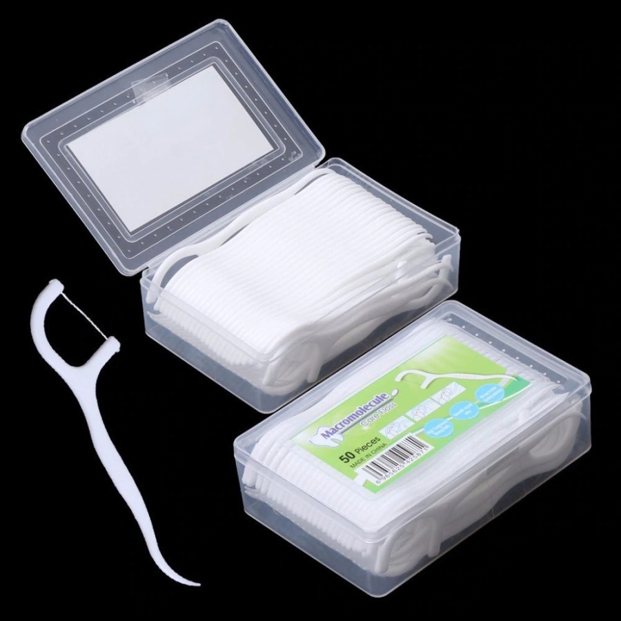 Jual isi 50pcs Dental floss benang Busur tusuk gigi pembersih sela gigi ...