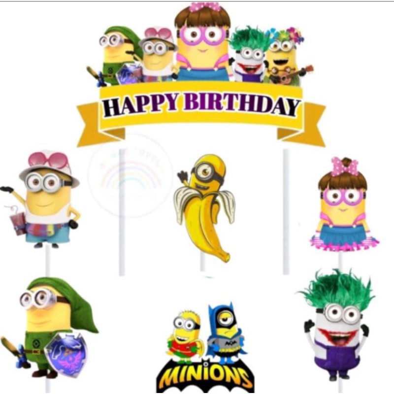 Jual Toper Karakter Minion Cake Topper Murah Hiasan Kue Ulang Tahun ...