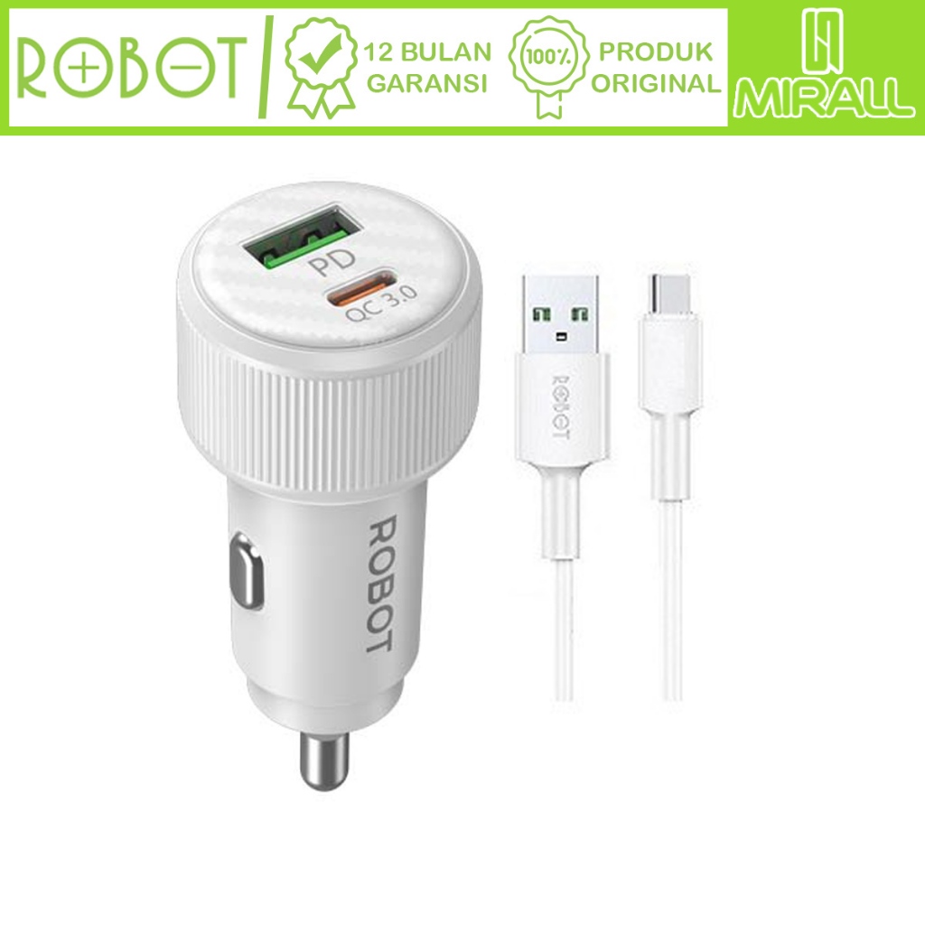 Jual ROBOT RT-C11 Car Charger Mobil Suit Dual Port USB A USB C Safe ...