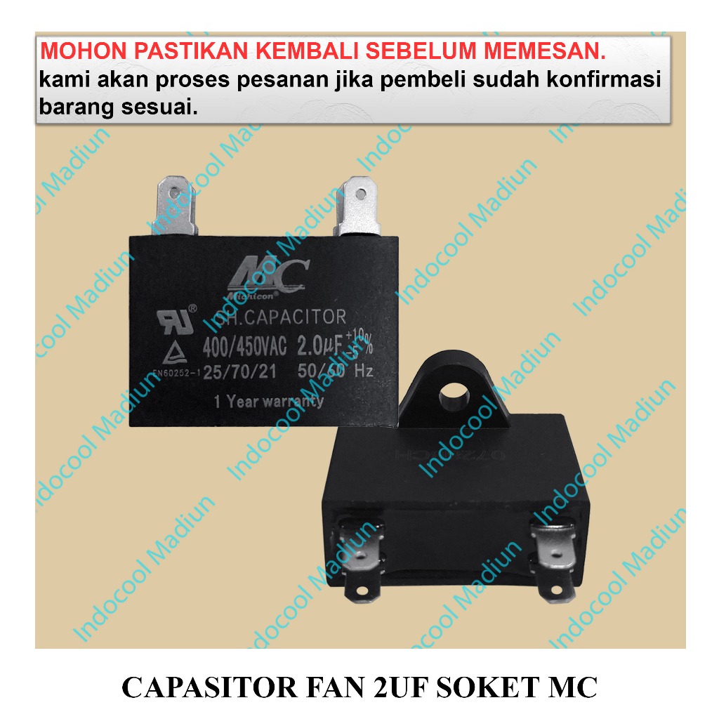 Jual FS2MC KAPASITOR KIPAS ANGIN / CAPACITOR FAN / CAPASITOR FAN 2UF ...