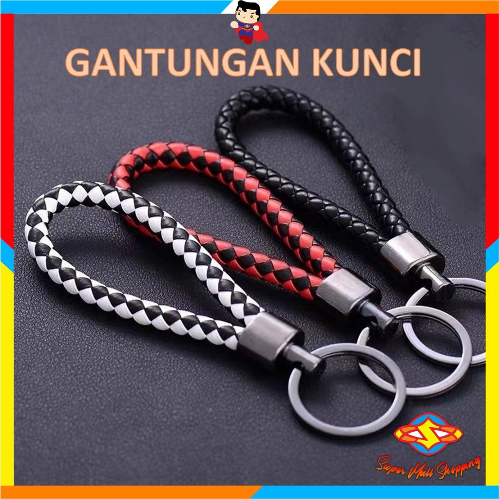 Jual SMS Gantungan Kunci Tali Anyam Kepang Motor Mobil Ganci Kulit Rajut Braided Mini | Shopee ...