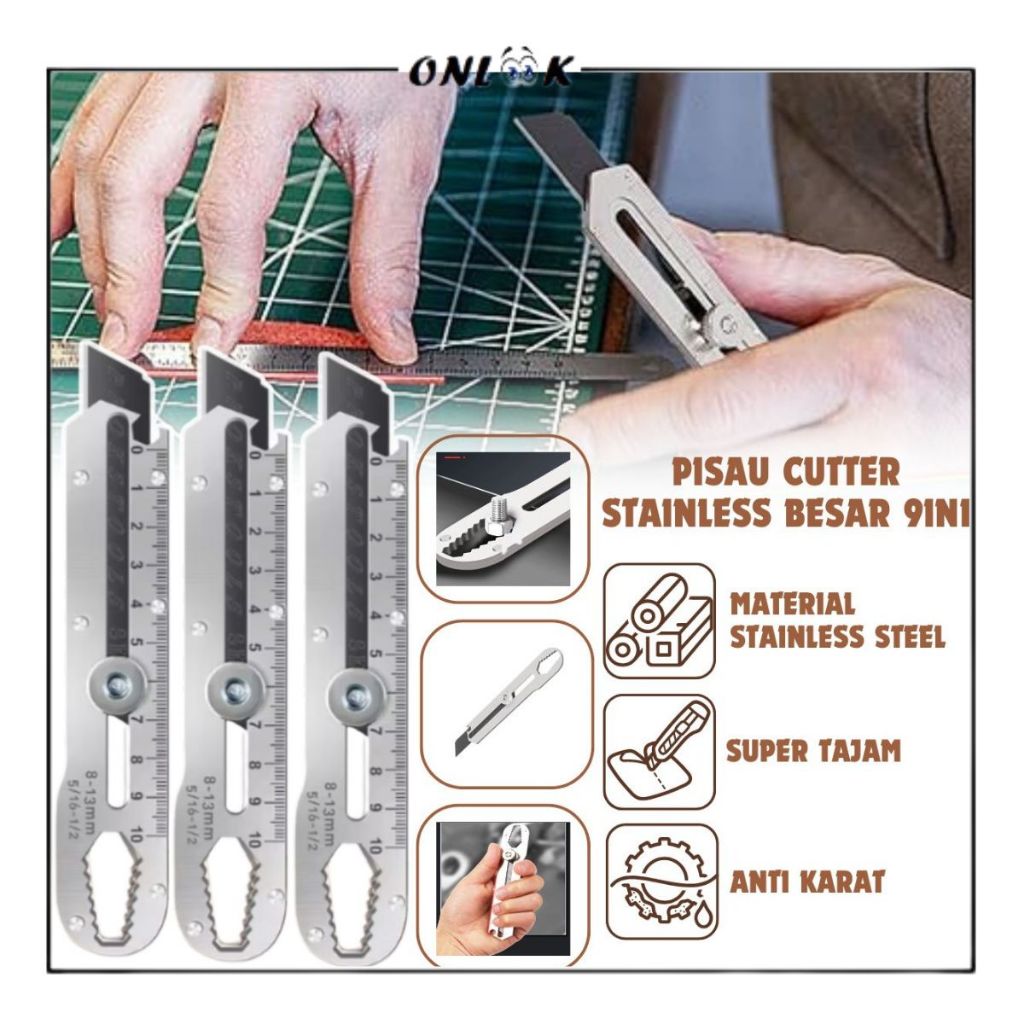 Jual Pisau Cutter Stainless Multifungsi / Cutter Besi Stainless Besar Pisau Cutter Pisau ...