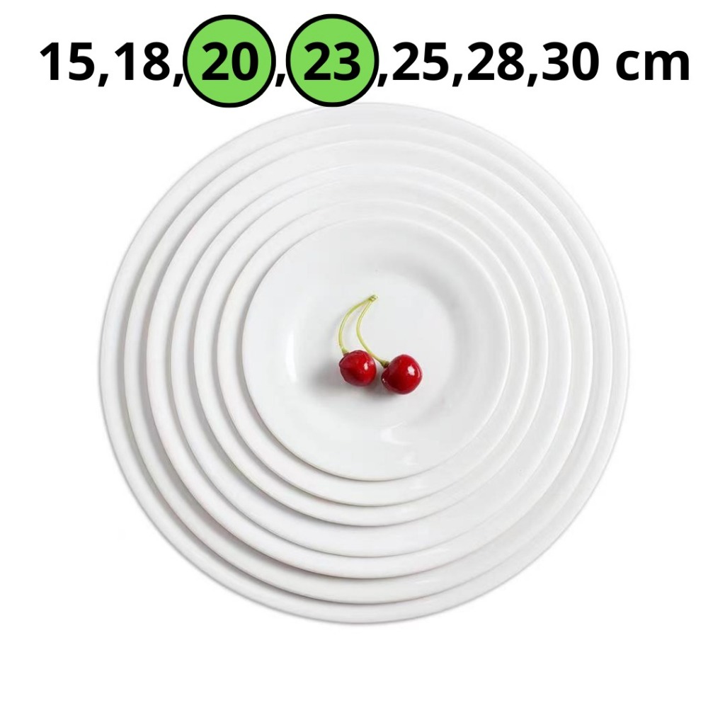 Jual GK Piring Keramik Bulat Rata 20 cm dan 23cm | Shopee Indonesia
