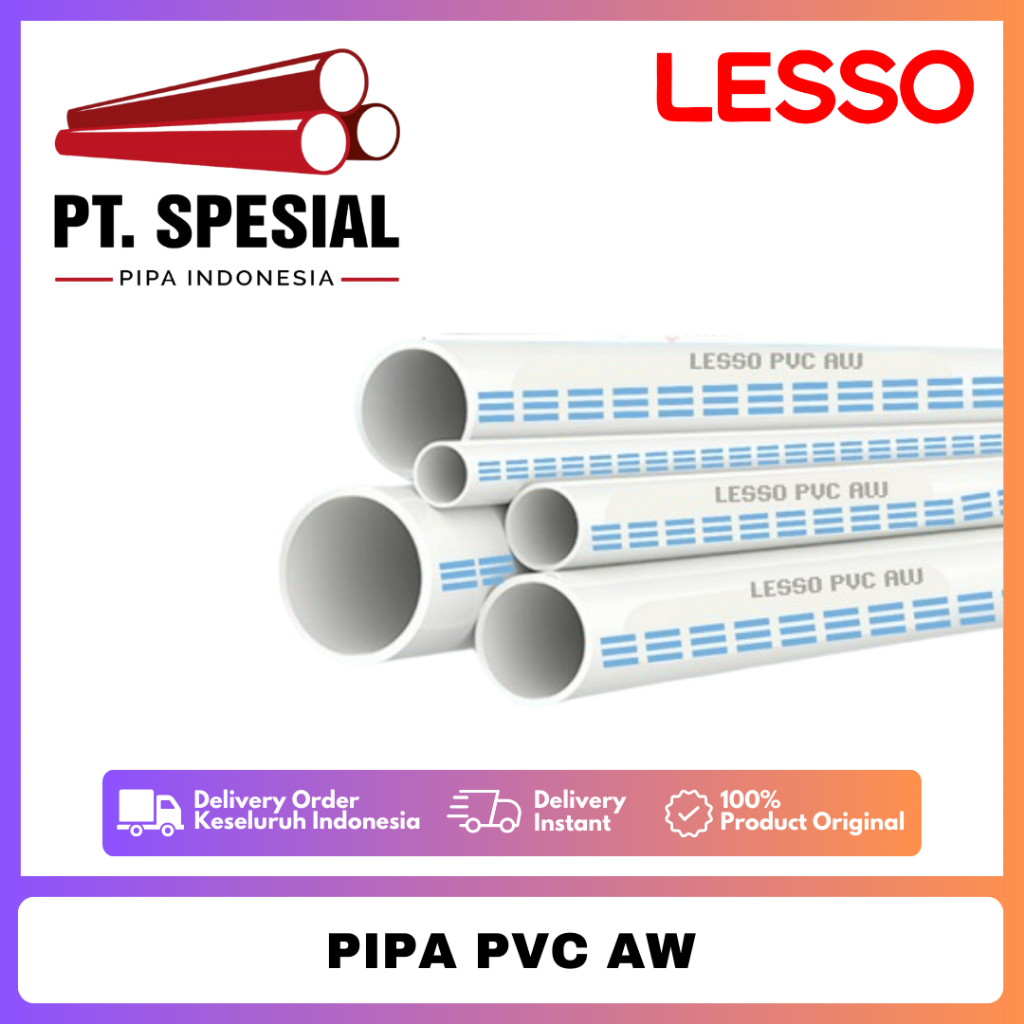 Jual Pipa PVC AW Standard Lesso 1/2 inch / Pipa PVC Lesso - 09 | Shopee ...
