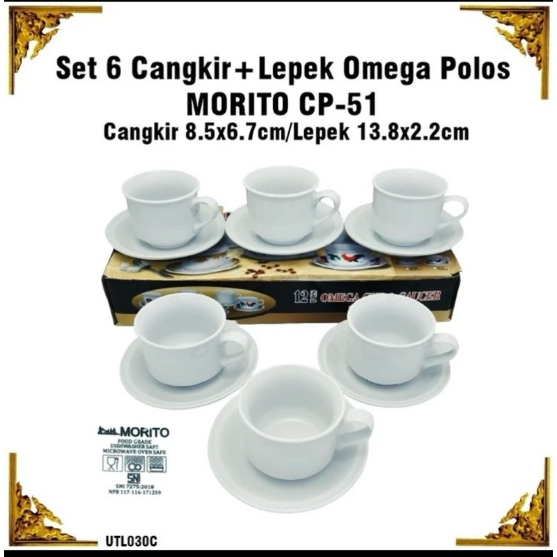 Jual Cangkir Piring Morito/ cangkir piring pyramid /gelas keramik ...