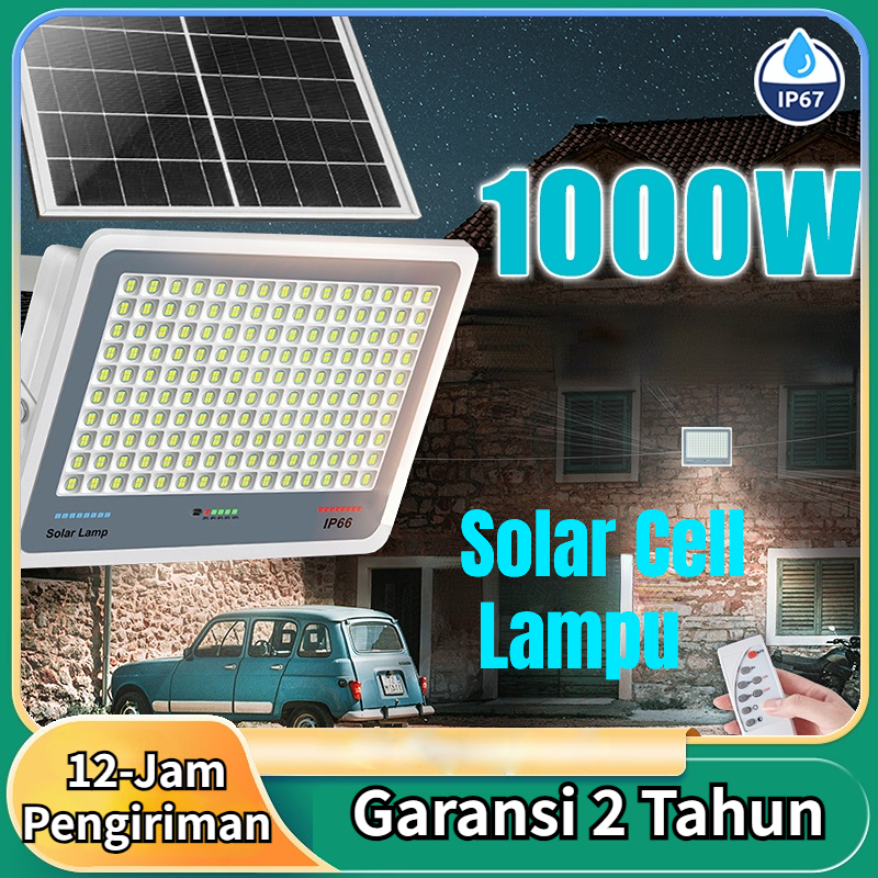 Jual 1000W Solar Cell Lampu 24 jam otomatis outdoor 0 tagihan listrik ...