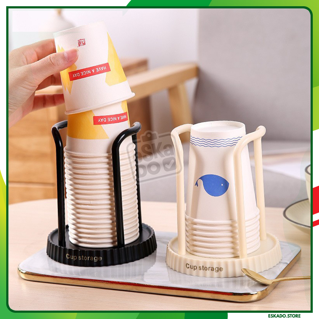 Jual Rak Penyimpanan Gelas Portable / Paper Cup Storage Portable (ABS ...