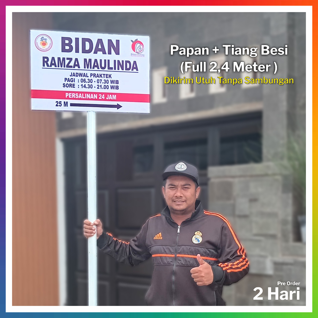 Jual Plang Papan Nama Besi 60 x 40 cm + Tiang | Shopee Indonesia