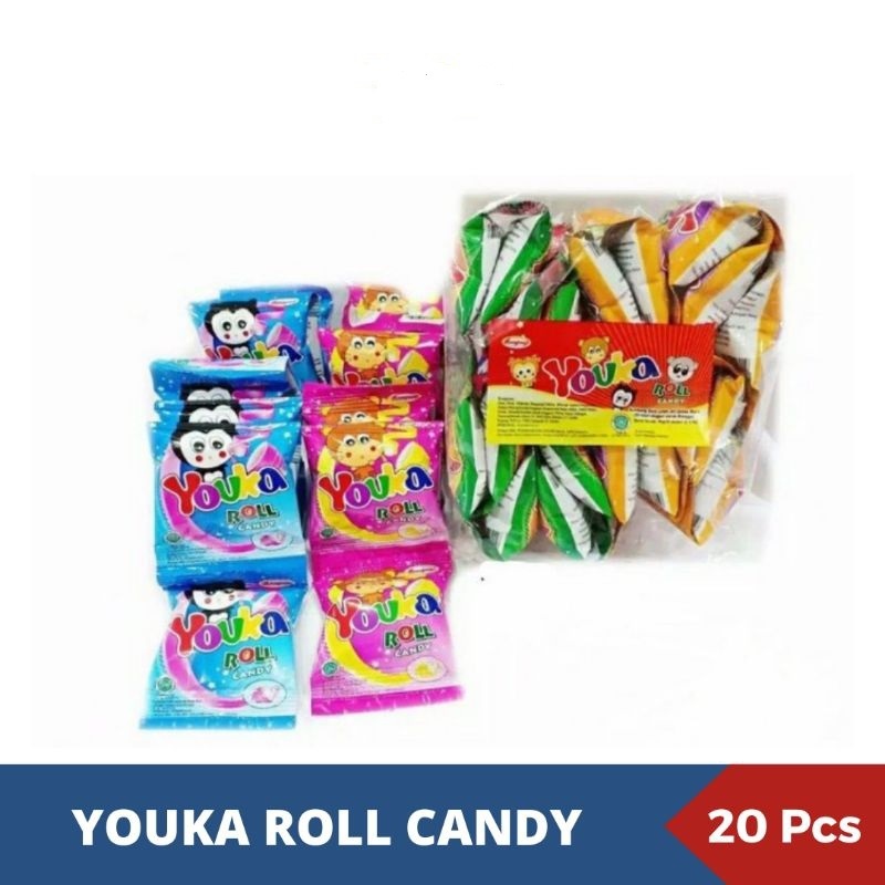 Jual YOUKA ROLL Candy Permen Aneka Rasa 1 Pak isi 20 Pcs | Shopee Indonesia