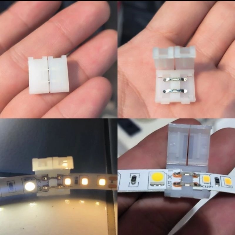 Jual SAMBUNGAN CONECTOR / KONEKTOR CLIP LAMPU LED STRIP DC 12V 2835 ...