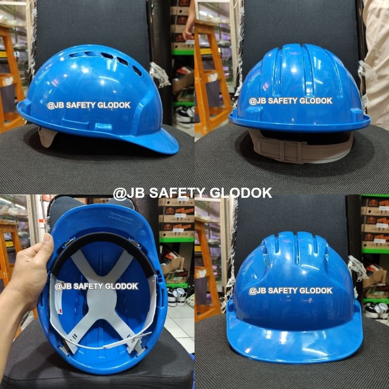 Jual Helm Safety Krisbow - Helm Keselamatan Kerja Front Brim ECM Hdpe ...