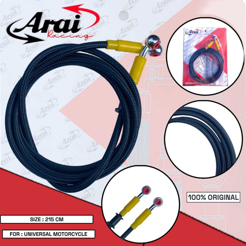 Jual selang rem belakang ARAI racing 215cm kabel selang disc cakram ARAI warna pnp nmax pcx xmax ...