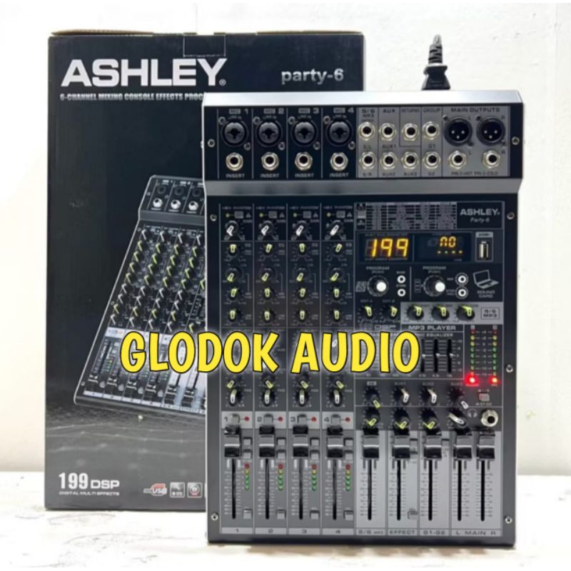 Jual Mixer Ashley Party 6 Original 6 Channel Bluetooth 199Dsp | Shopee Indonesia