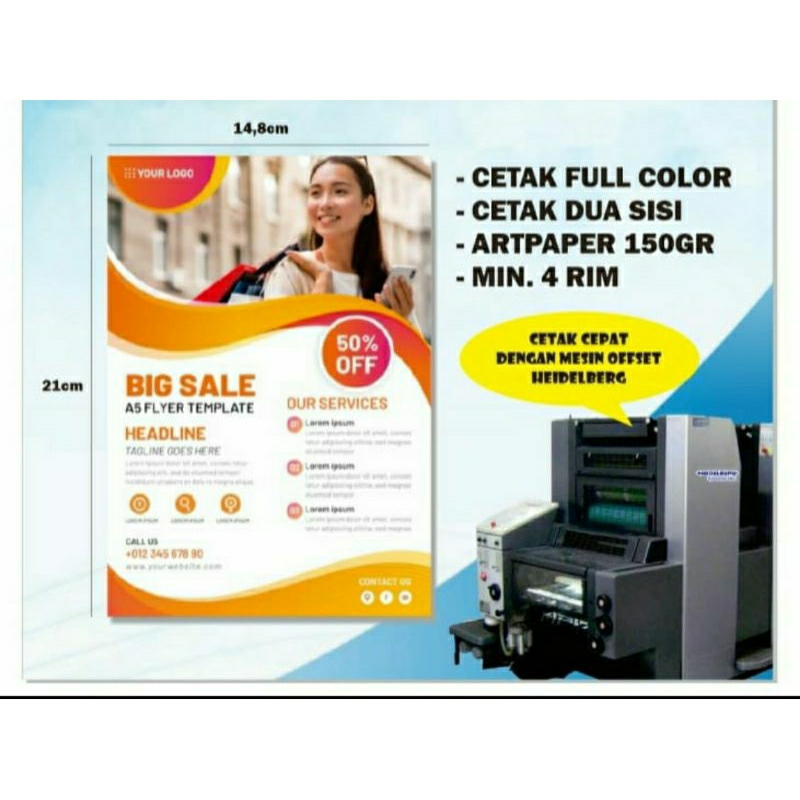Jual Brosur A5 bolak balik cetak leaflet flyer dll | Shopee Indonesia