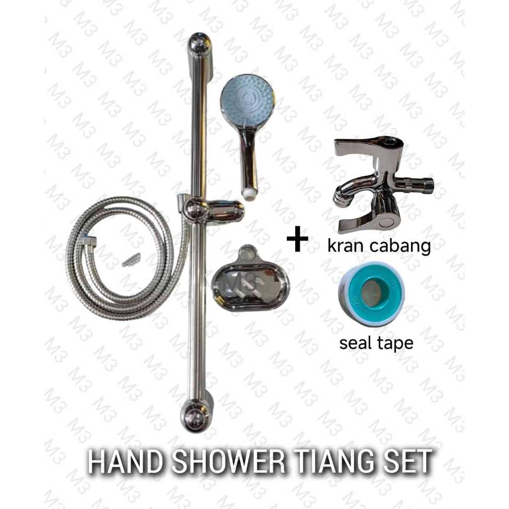 Jual PAKET HAND SHOWER TIANG PLUS KRAN CABANG / HAND SHOWER TIANG SET BULAT | Shopee Indonesia