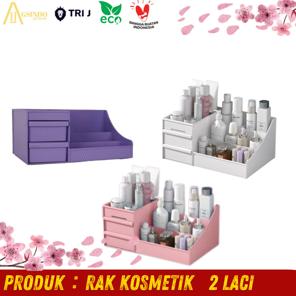 Jual [GSI] Rak DOMI kosmetik 2 Laci Tempat Makeup Tempat penyimpanan ...