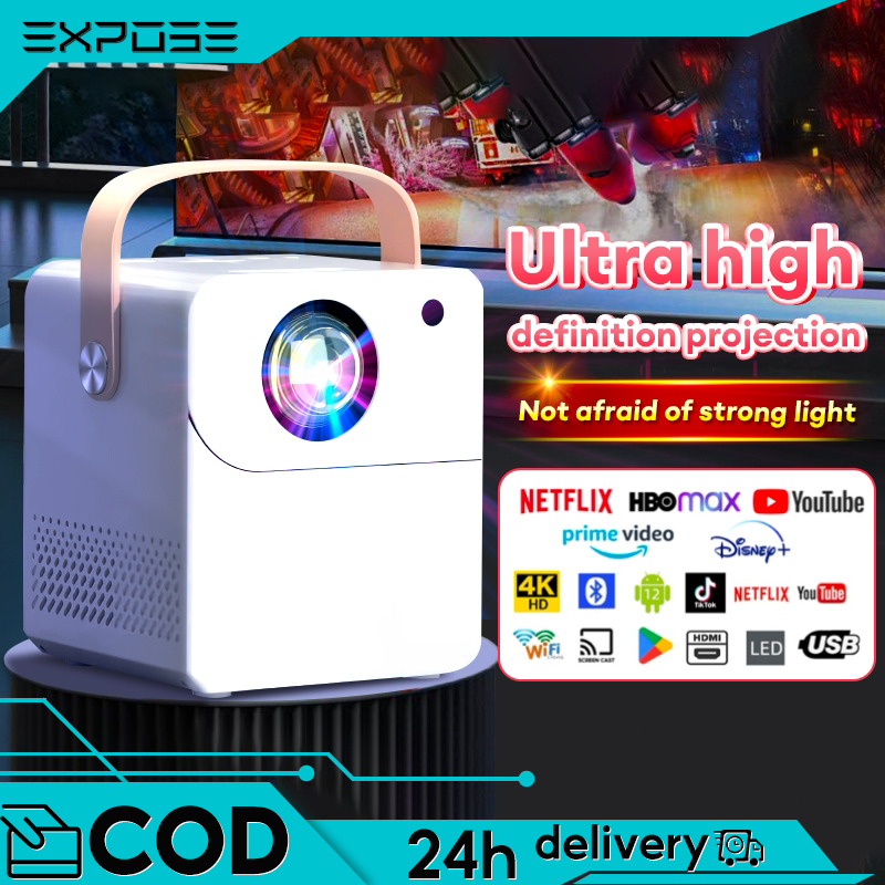 Jual Proyektor Mini Portable Hp Proyektor 4k Full HD support IOS/Android WiFi Bluetooth 8000 ...