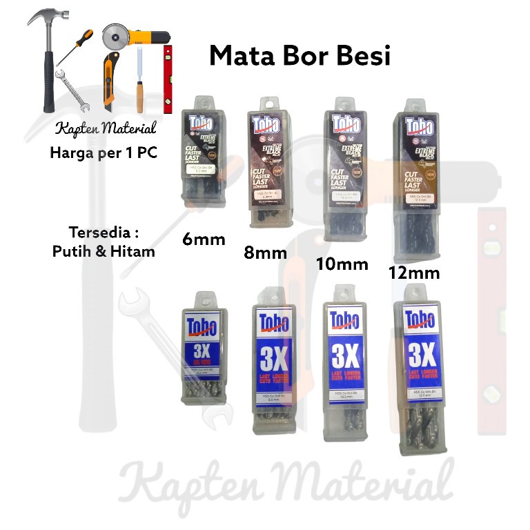 Jual Mata Bor Besi 6mm | Bor Besi Toho 8mm | Isi Bor Besi 10mm | 12mm ...