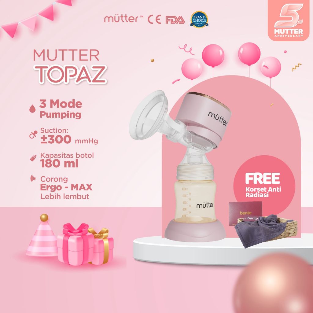 Jual MUTTER TOPAZ Pompa ASI Elektrik Integrated Breast Pump | Shopee ...
